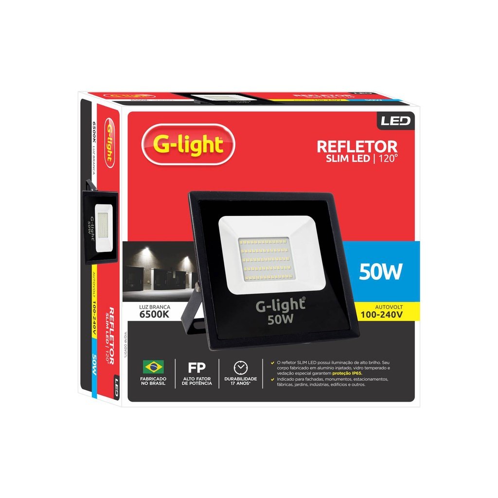 Refletor Led 50w 6500k - G-light